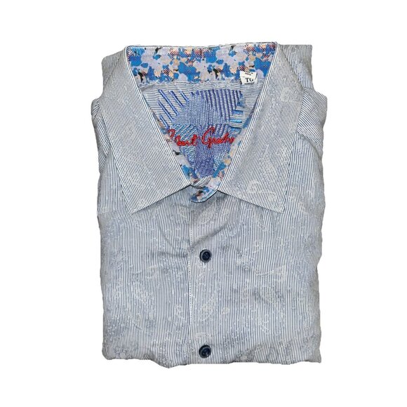 Robert Graham | Shirts | Robert Graham Shirt Mens Xl Blue Striped Flip ...